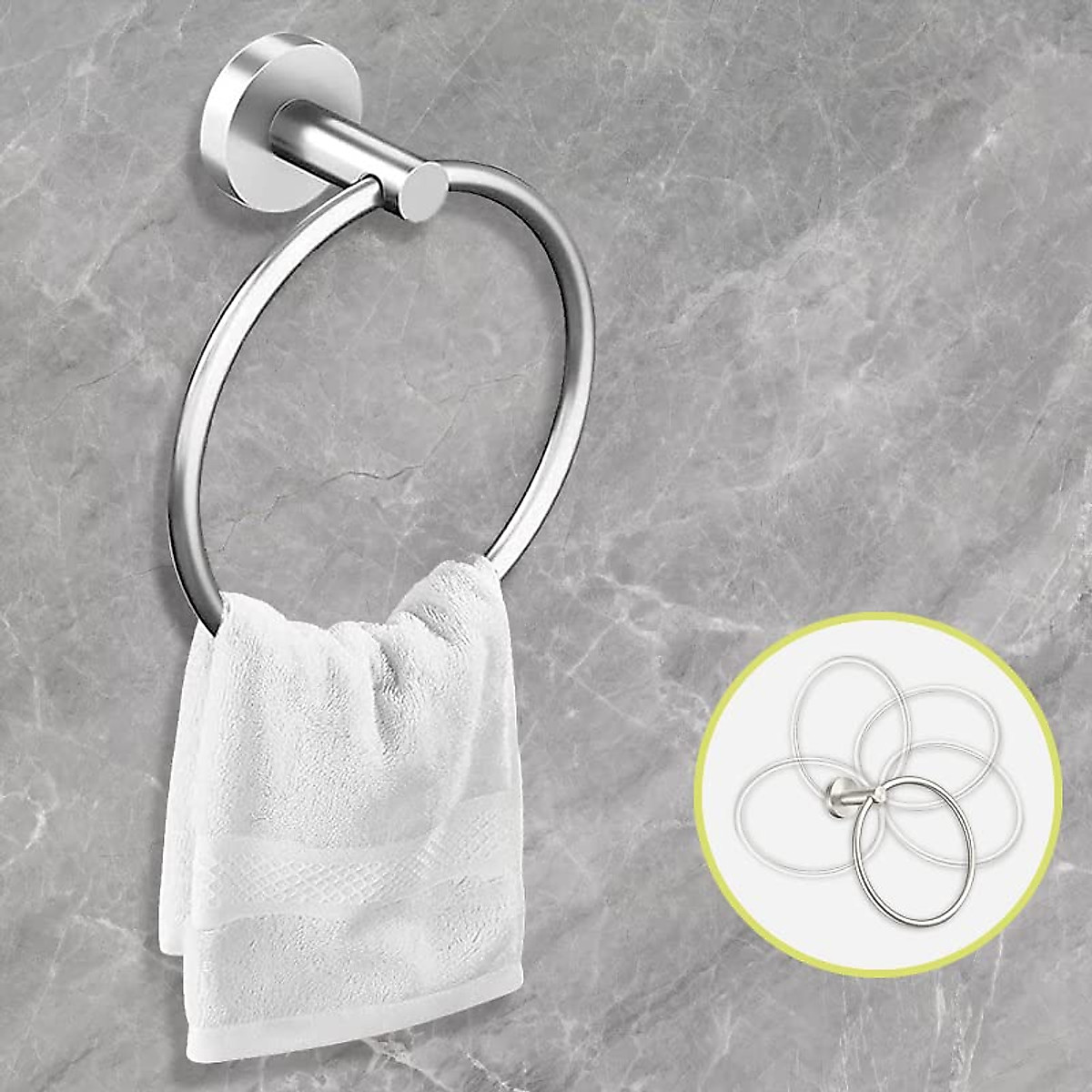 Cilee 8 Piece Brushed Nickel Bathroom Hardware Set, 24inch Bathroom Towel bar+Towel Ring+Toilet Paper Holder+ Robe Towel Hook, SUS304 Stainless Steel Bathroom Accessory Set