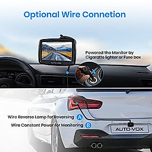 AUTO-VOX CS-2 Wireless Backup Camera, Stable Digital Signal Rear View Camera&4.3'' Monitor, Back Up Camera System Wireless for Car, Trucks, RV, Trailer, Camper,Van