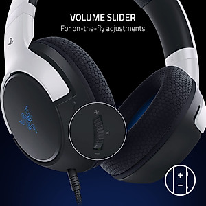 Razer Kaira X Wired Gaming Headset for PlayStation 5 / PS5, PS4, PC, Mac, Mobile: 50mm Drivers - HyperClear Cardioid Mic - Memory Foam Cushions - On-Headset Controls - White & Black