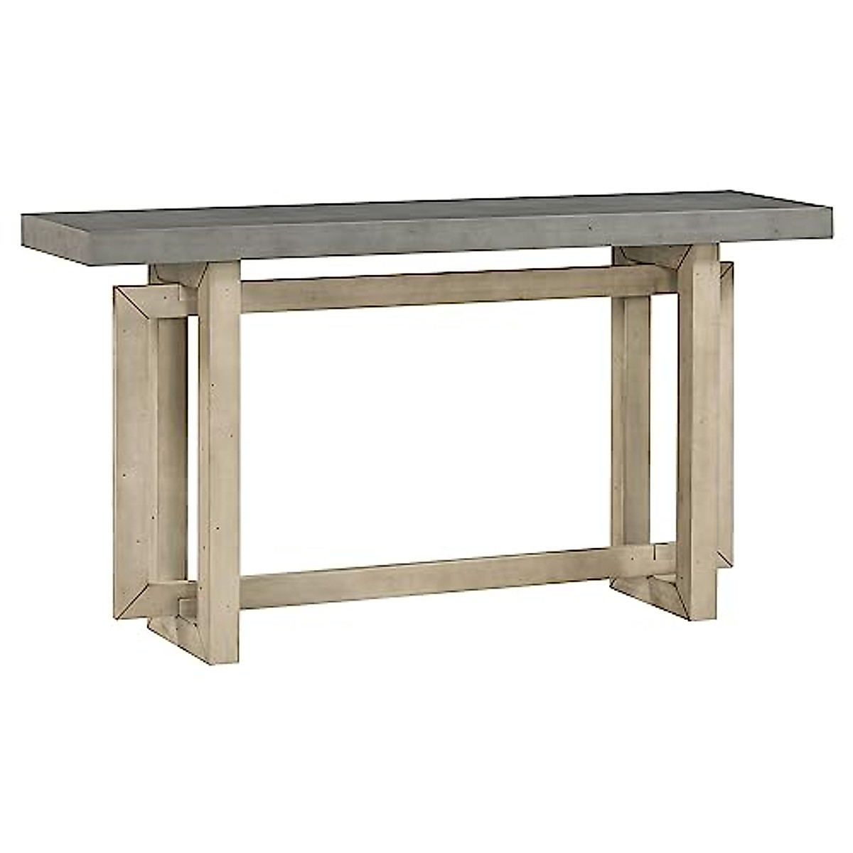 Hlcodca Contemporary Console Table with Industrial-Inspired Concrete Wood Top, Wood Legs, Extra Long Entryway Table for Entryway, Hallway, Living Room, Foyer, Corridor (Gray)