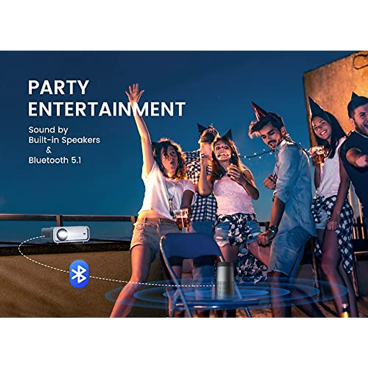 Portable Mini Projector with 5G WiFi and Bluetooth, ACROJOY 1080P Supported Movie Projector with Tripod & 240" Display, Outdoor Video Projector Compatible w/ TV Stick/HDMI/USB/PS5/iOS/Android