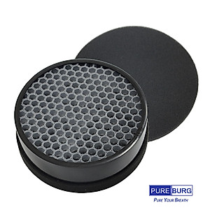 PUREBURG KJ65F-A1 Replacement True HEPA filter Compatible with GENIANI G-2000-FL and TCL CISNO iHome KJ65F-A1 KJ65F-A2 Air Purifiers, 2-Pack