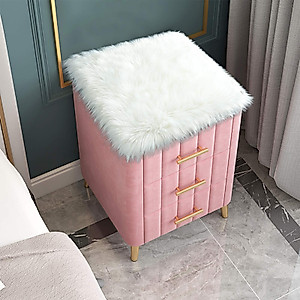 junovo Luxury Fluffy Area Rugs Furry Rug for Bedroom Faux Fur Sheepskin Nursery Rugs Fur Carpet for Kids Room Living Room Home Decor Floor Mat, Square 1.6ft x 1.6ft White