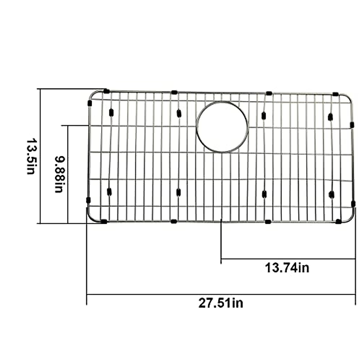 LKOBG2915SS Stainless Steel Bottom Grid,for specific Elkay sink bowls 27-1/2" x 13-1/2" x 1-1/4"Sink Grid,Sink Rack for Bottom of Sink,Kitchen Sink Grid,Sink Protector,Sink Bottom Grid