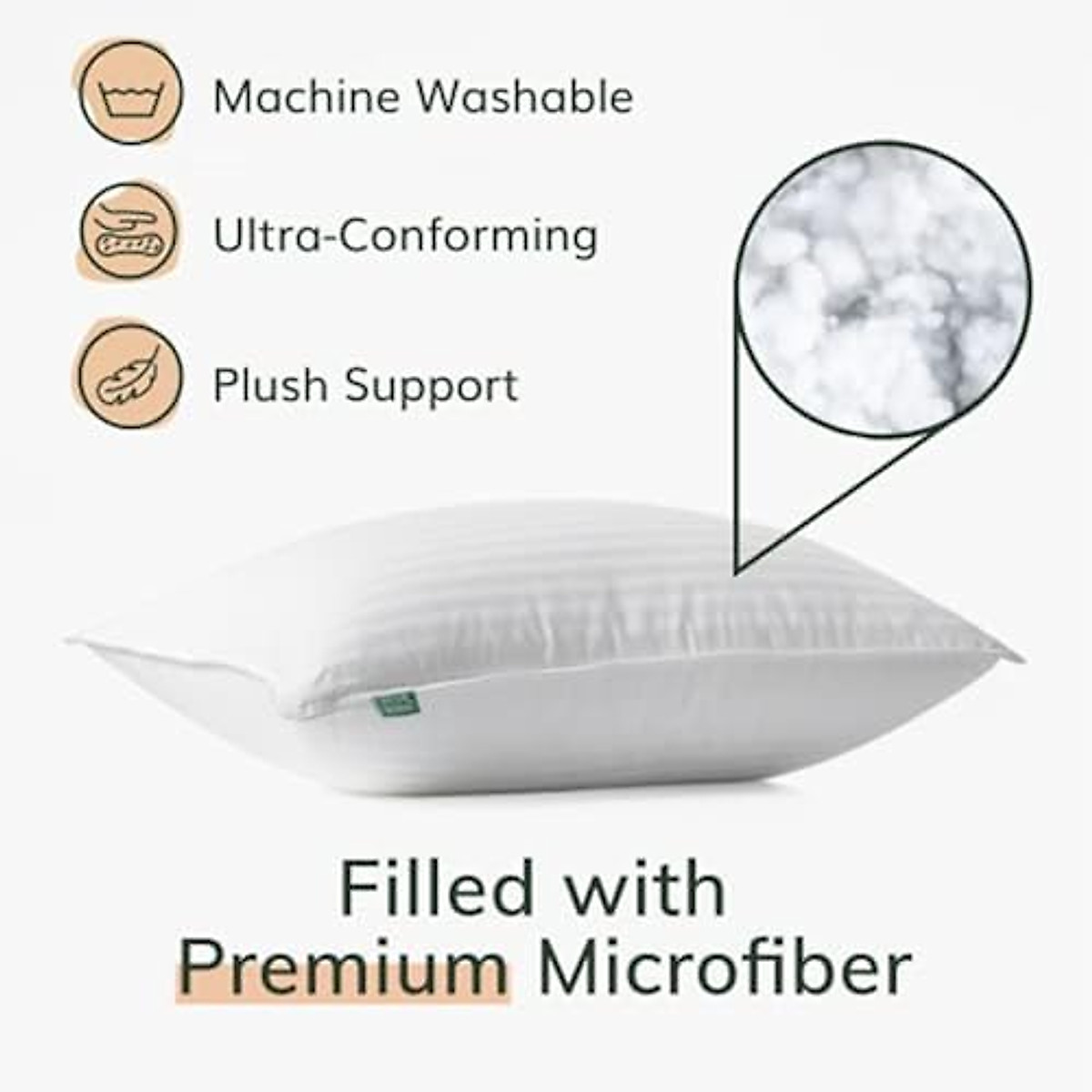 Premium King Size Bed Pillows - Set of 2, 20"x36", Cooling Hotel Quality, Down Alternative, Medium Firm Support, Ideal Gift for Back & Side Sleepers