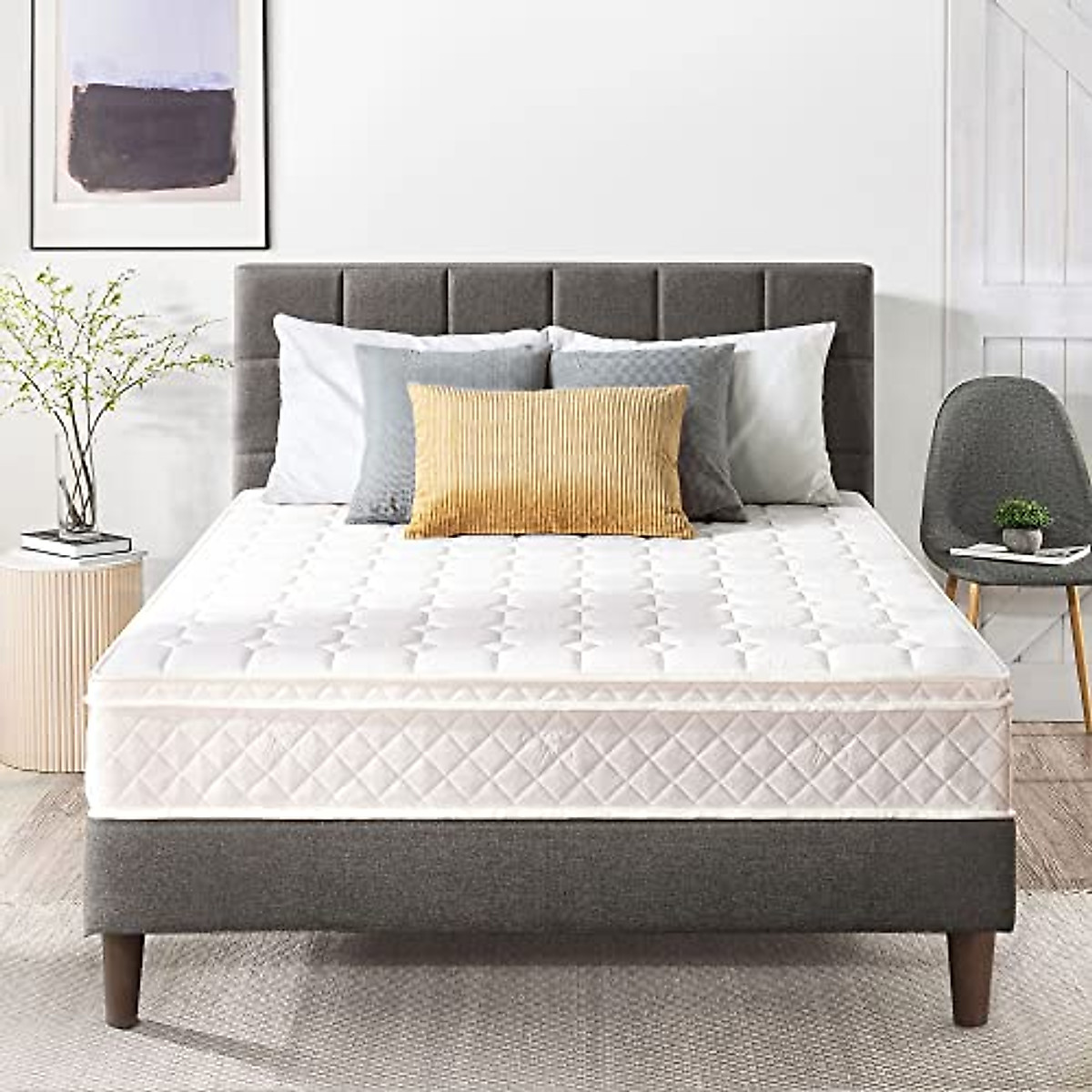 Best Price-Mattress 10 Inch Euro-Top Pocket Spring-Mattress - Motion Isolation Individually Encased Pocket Springs, Comfort Foam-Top, CertiPUR-US Certified Foam, Full White