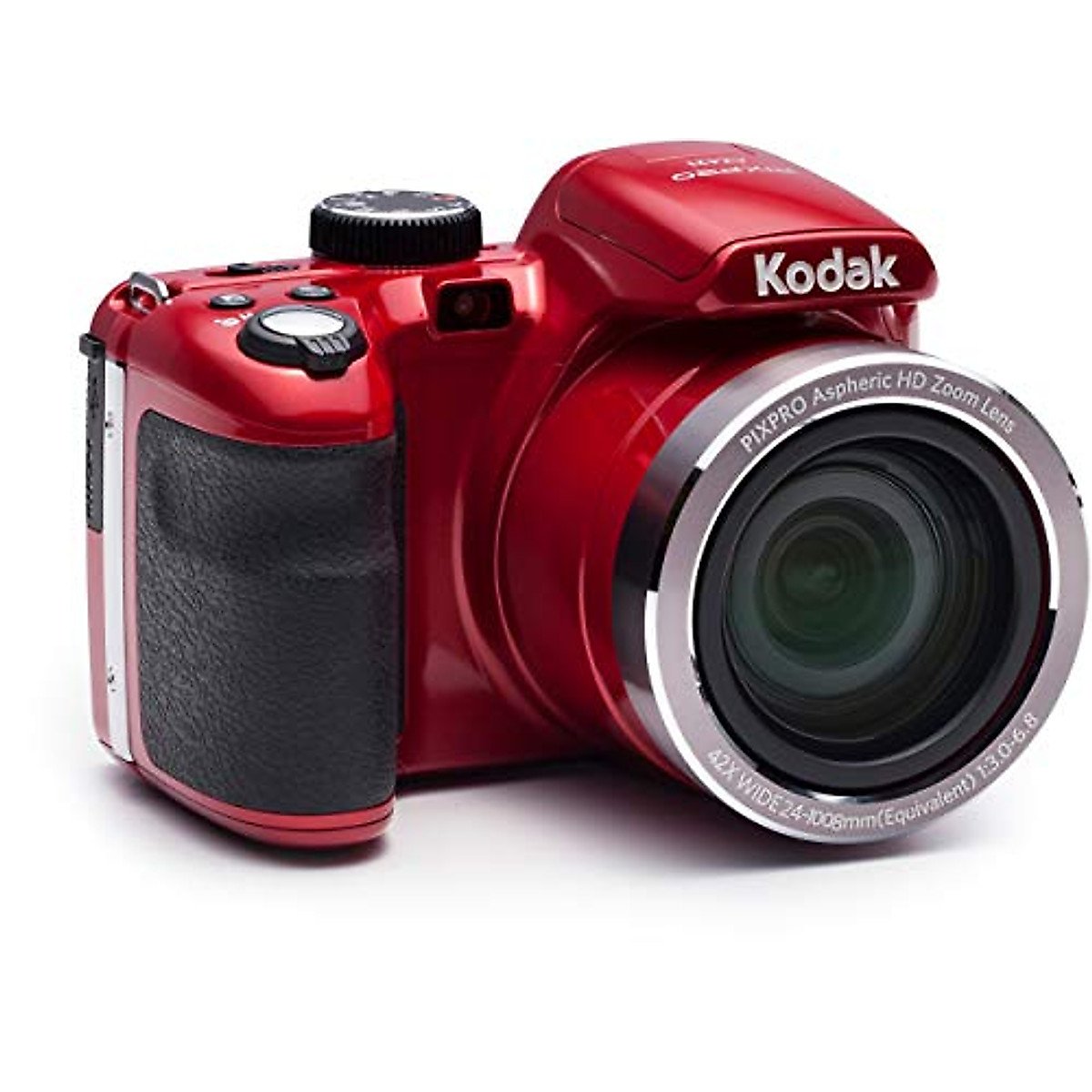 KODAK PIXPRO AZ421 Astro Zoom 16MP Digital Camera with 42x Optical Zoom (Red) Bundle with 32GB SD Memory Card and Accessory Bundle (3 Items)