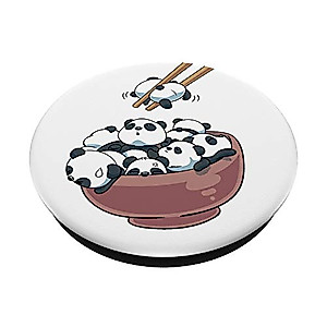 Japanese Panda Bears Ramen Noodle Bowl PopSockets PopGrip: Swappable Grip for Phones & Tablets