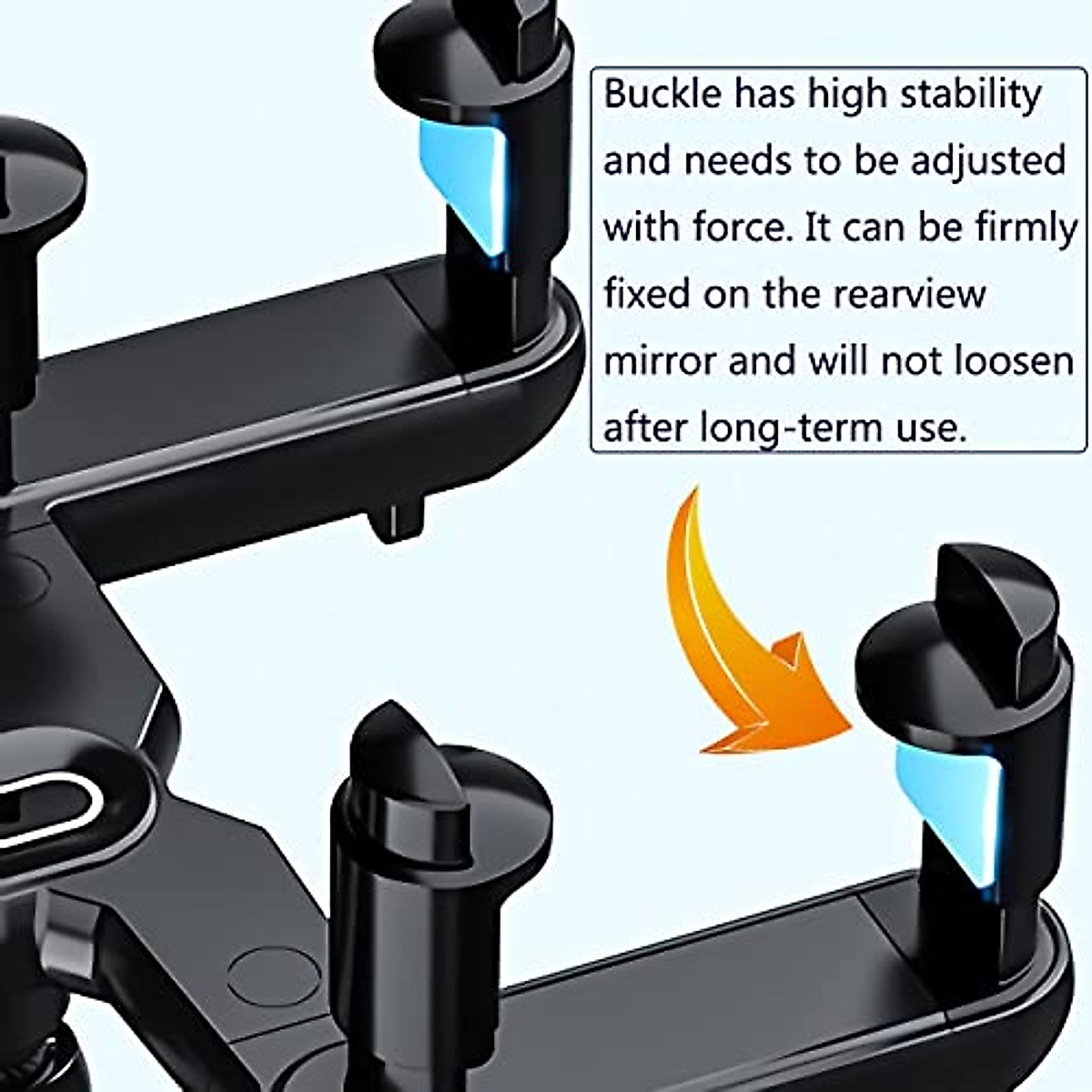 WOCRAFT Rearview Mirror Phone Holder for Car 360° Rotatable and Retractable Car Phone Holder with Air Vent Clip for All Mobile Phones and All Car M741