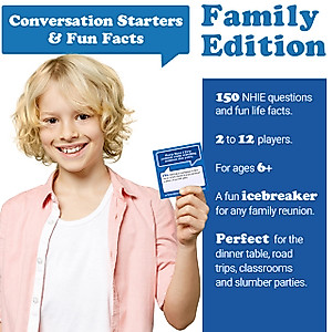 Never Have I Ever Conversation Starters: Family Edition | Funny Card Game for Parties, Get Togethers, Vacations, Game Nights & Gifts | Fun Card Games for Family, Teens and Kids | 150 cards | Ages 8+