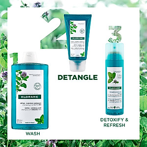 Klorane - Protective Conditioner with Aquatic Mint for Dull, Pollution Exposed Hair - Detoxifies, Protects, and Invigorates Hair - Visibly Increases Shine - Silicone Free - 5 fl. oz.