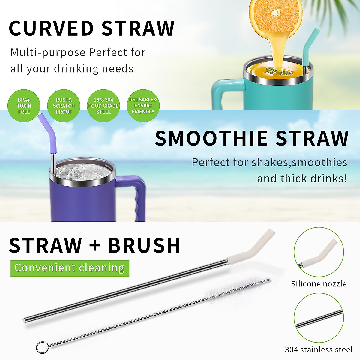 Lifejoymax 40 oz Tumbler with Handle and Straw Lid - Vacuum Insulated Tumbler Stainless Steel Insulated Cup Water Bottle Coffee Travel Mug Spill Proof Leak Proof Reusable Tumblers 40 Ounce - Blue