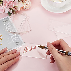 BENECREAT 20PCS 3.5x2 Inch Clear Acrylic Sheet Rectangle Table Place Cards Name Plates for Banquet Wedding Christmas Party Decoration, Office Sign, DIY Project, 3mm Thick