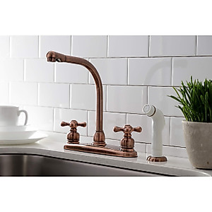 Kingston Brass KB716AX Victorian 8" Centerset Kitchen Faucet, Antique Copper