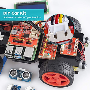 SunFounder Smart Video Car Kit V2.0 PiCar-V Robot Kit for Raspberry Pi 4 Model B 3B+ 3B Graphical Visual Programming Language, Video Transmission, Remote Control by UI on Windows Mac Web Browser