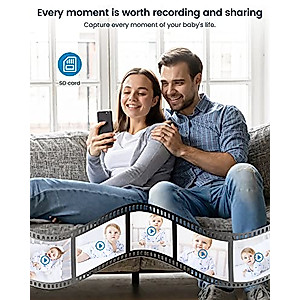 Baby Monitor - 2K Ultra HD Video Baby Monitor with Camera and Audio - Baby Camera Monitor WiFi Smartphone with Night Vision, Video Recording, App Control, Motion Detection/Tracking, 2-Way Audio