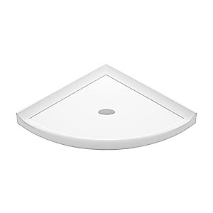 Questech Décor 8 Inch Corner Shower Shelf Bathroom Caddy, Lugged For New Construction, Corner Shower Shelf For Tiled Shower Walls, Corner Bathroom Shelf, 8 Inch Metro Lugged, Bright White Matte