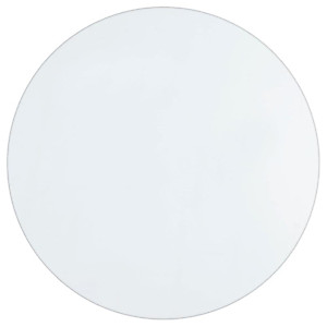 MAKLAINE Pedestal Round Glass Top Counter Height Table in Mirror