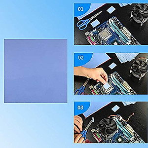 Thermal Pad,200x200x3mm 6W/m.k Thermal Conductivity,with Good efficient Heat Dissipation Performance for Laptop Heatsink/CPU/GPU/SSD/IC/LED Cooler