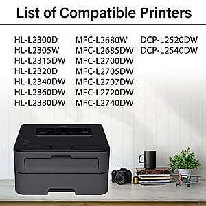 Hydr (Black,1-Pack) Compatible TN-630 MICR Toner Cartridge Replacement for Brother TN630 HL-L2300D HL-L2305W HL-L2315DW Printer Toner Cartridge