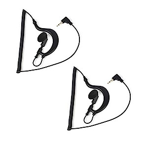 UAYESOK Police Listen Only Ear Hook Earpiece 3.5mm Plug G Shape Surveillance Headset for Radio Speaker Mic,Shoulder Mic(2 Pack)