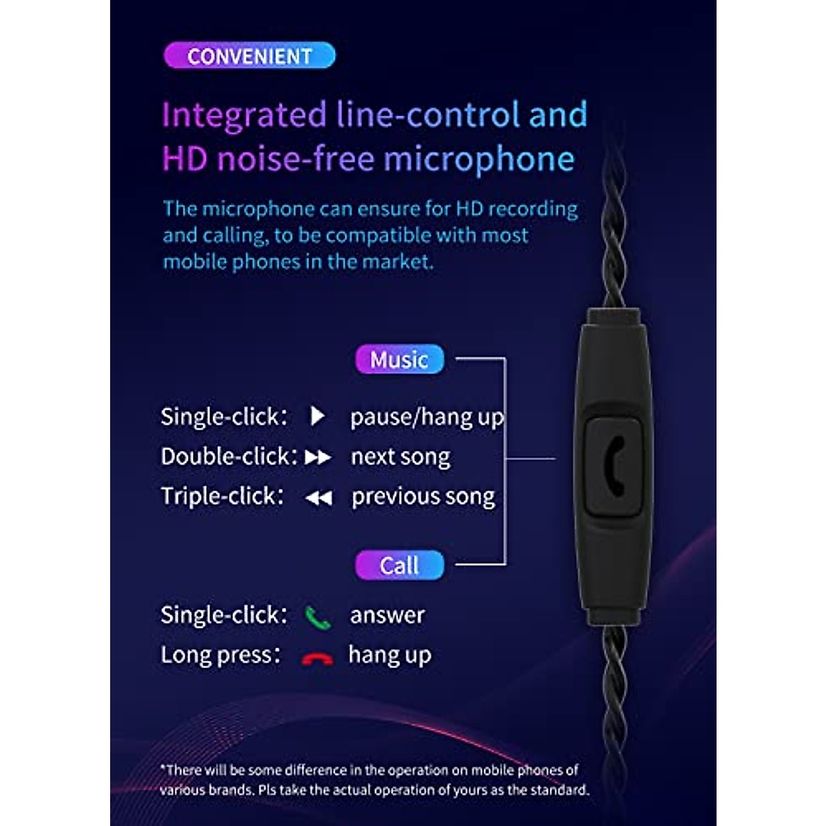 YINYOO KBEAR Storm Professional in Ear Monitor Earphones for Singers Drummers Musicians Bassists, Custom Wired Earbuds in Ear Headphones IEM, Hi Res Detachable OFC Silver-Plated Cable