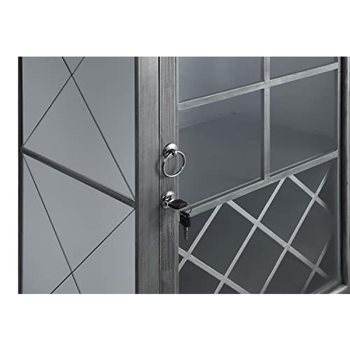 Convenience Concepts Gold Coast Serving Bar, Antique Silver / Mirror