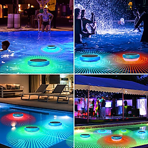 Solar Floating LED Pool Lights with RGB Color Changing Waterproof Solar pood Lights for Swimming Pool at Night,Outdoor LED Pool Lights That Float for Pool,Pond,Spa,Hot tub,Garden-4PACK
