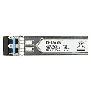 D-Link Gigabit Ethernet Optical Transceiver Single-Mode 1000BASE-LX SFP Module (DEM-310GT)