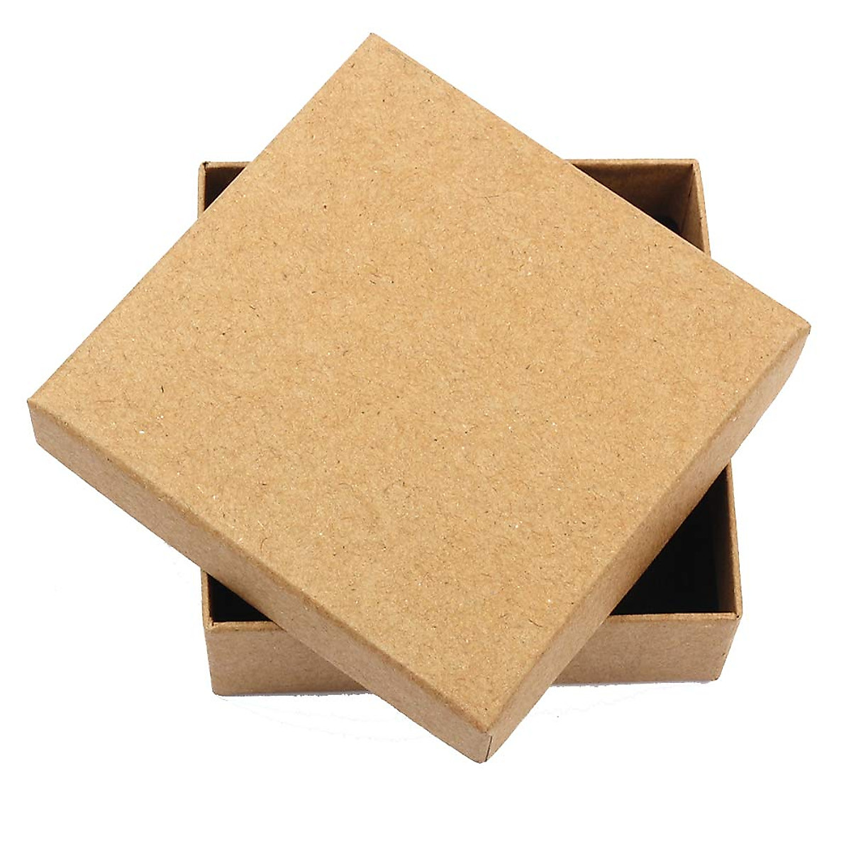 12 Packs Kraft Paper Jewelry and Retail Boxes, 2.76 x 2.76 x 1.18-inches, Mache Earring Pendant Necklace Boxes, Square Cardboard Jewelry Boxes(Brown)