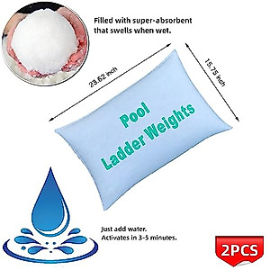 2PCS Pool Weights for Ladders, Pool Step Weights for Above Ground Pools, Pool Stair Weights for Pool Steps with Sandless Design, Work with Above Ground and in-Ground Pool Steps