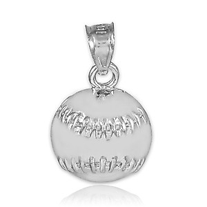 Baseball/Softball Sterling Silver Sports Charm Pendant