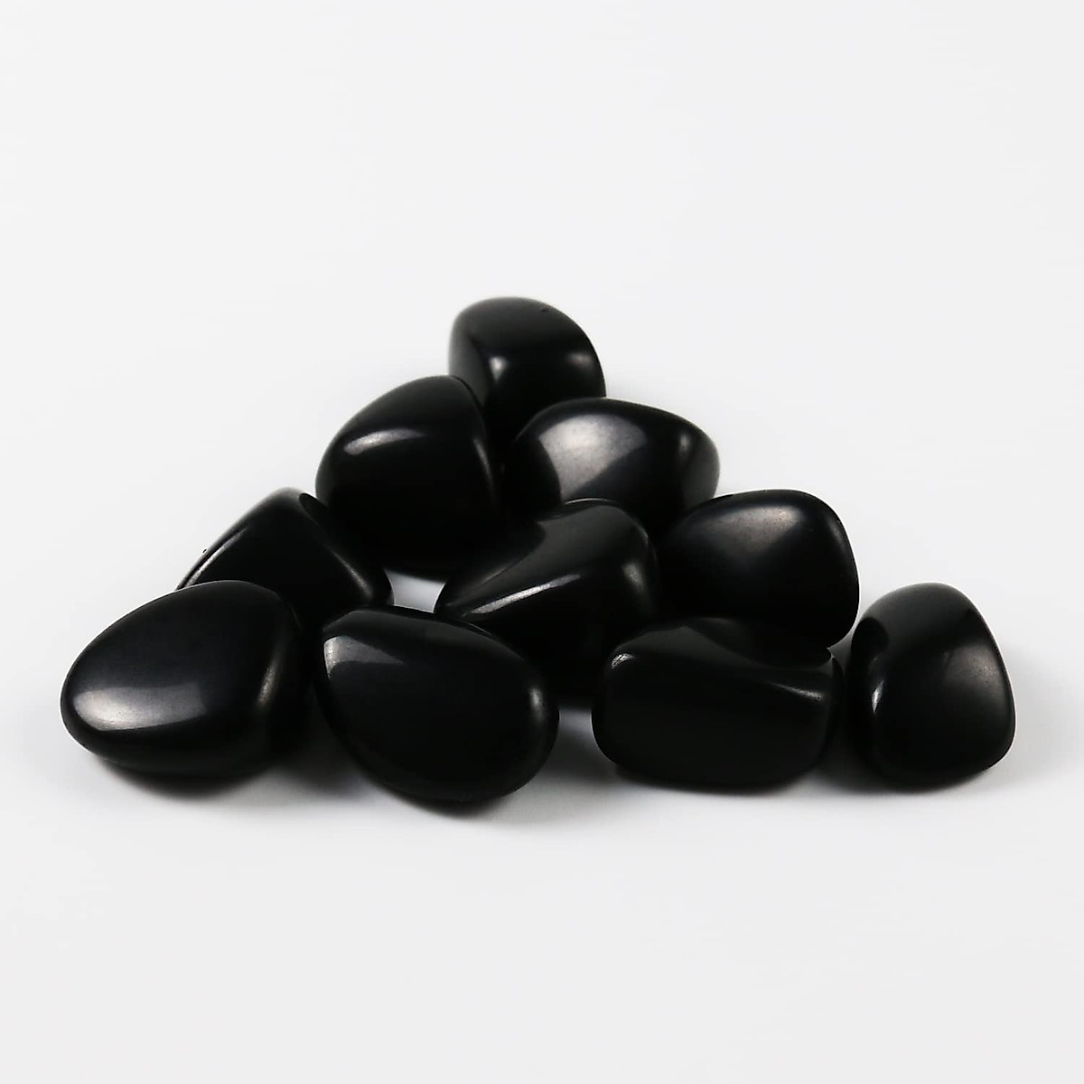 Tumbled Polished Natural Black Obsidian Stones, Crystals and Healing Stones Quartz Bulk for Wicca, Reiki, Healing Energy, Chakra Stones, Witchcraft Supplies(10Pcs)