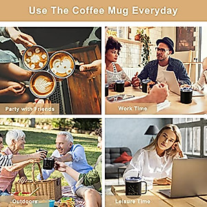 LiqCool Taurus Gifts for Women, Taurus Zodiac Gifts, Taurus Coffee Mug, Astrology Gifts for Men, Constellation Mug, Taurus Birthday Gift for Women, Stainless Steel Cup with Lid Handle (12oz, Black)