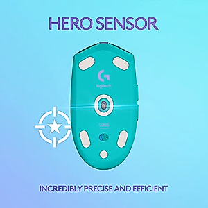 Logitech G305 LIGHTSPEED Wireless Gaming Mouse, Hero 12K Sensor, 12,000 DPI, Lightweight, 6 Programmable Buttons, 250h Battery Life, On-Board Memory, PC/Mac - Mint