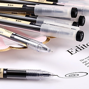 Chinco 0.35 mm Black Gel Ink Pen Extra-Fine Ballpoint Pen for Office School Stationery Supply (12 Pieces)