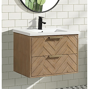 Ari Kitchen & Bath Carlsbad 30" Floating Bathroom Vanity Weathered Fir