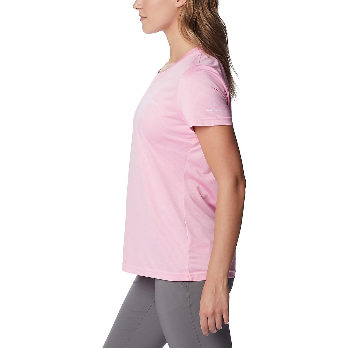 Columbia Women's Hike Short Sleeve Crew, Wild Rose, Large