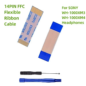 Funayama Flexible Flat Cable, Gold Plated 14Pin 0.5mm Pitch FFC FPC for Sony WH-1000XM3 WH-1000XM4 Headphones Charging Port Connectors(2PCS)