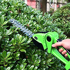 Evcitn Cordless Hedge Trimmer Electric Hand Held Grass Shear Shrubbery Clipper 24V Electric Grass Cutter with Rechargeable Battery and Charger Included for Garden and Lawn - Green