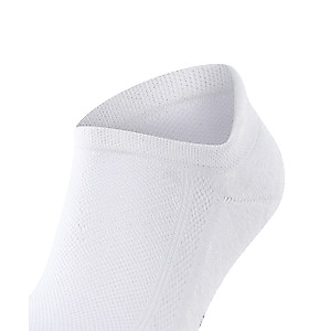 FALKE Unisex Cool Kick Sneaker Socks, Breathable, Cooling Effect, Polyester, Ankle Length, Everyday Colorful Sock, White (White 2000), 10.5-11.5, 1 Pair