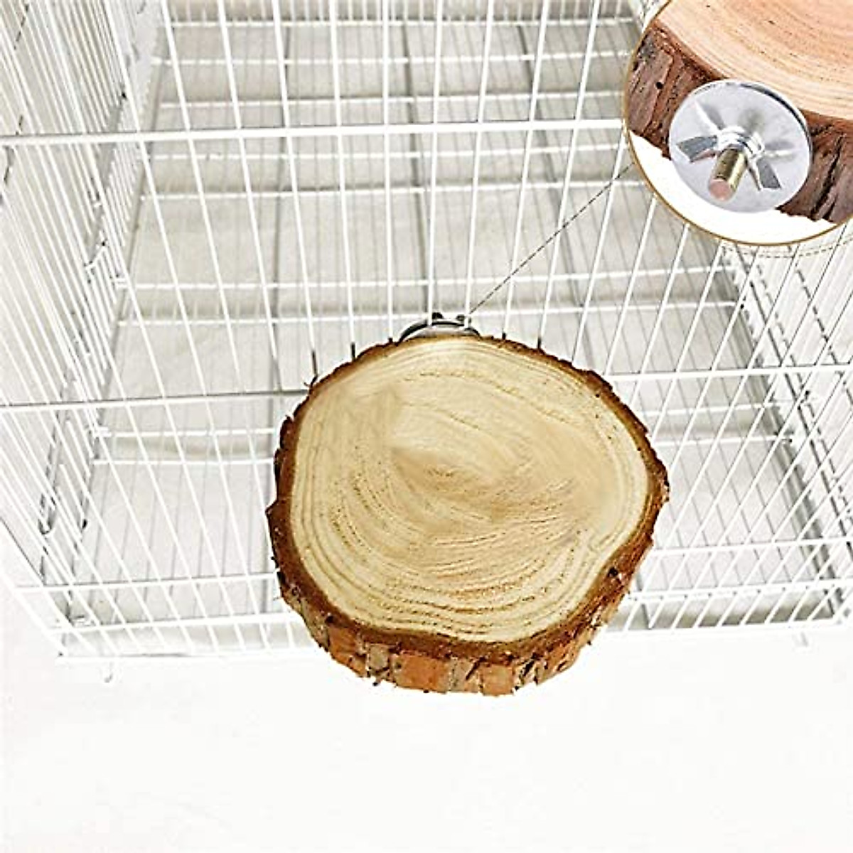 Litewoo Bird Perching Stand Ring Pine Platform Wooden Toy Suitable for Parrot Parakeet Cockatiel Lovebird Budgie Sparrow Canary Cockatoo (S)