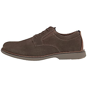 Nunn Bush Men's Otto Plain Toe Oxford Leather Lace Up with Lightweight Sole, Mocha, 11 Wide