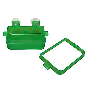 Zerodis Suction Cup Reptile Feeder, Green Wall Reptile Feeder Gecko Lizard Escape Proof Food Water Bowl (S)