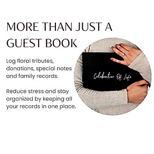 C Wyn Publishing Guest Book for Funeral | Funeral Guest Book | Celebration of Life | Funeral Guest Book for Memorial Service | Hardcover | Table Sign Included