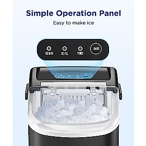 COWSAR Portable Countertop Ice Maker Machine with Self-Cleaning, 26.5lbs/24Hrs, 6 Mins/9 Pcs Bullet Ice, Ice Scoop and Basket, Handheld Ice Maker for Kitchen/Home/Office/Party