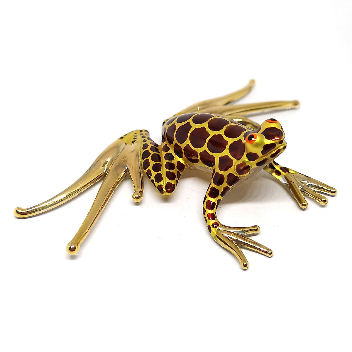 ZOOCRAFT Collectible Frog Decor Figurines Blown Glass Handmade Lovers Home Garden Decoration Animal Totem