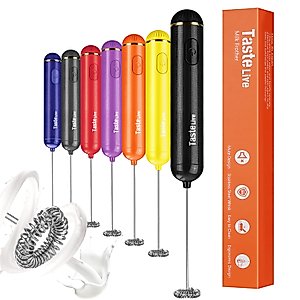 Handheld Milk Frother, Battery Operated Electric Foam Maker and Mixer for Drinks (Black)