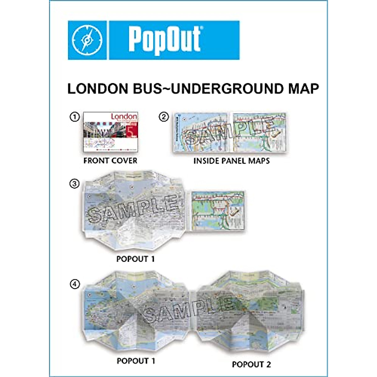London Bus & Underground Tube PopOut Map (PopOut Maps)