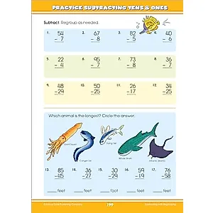 School Zone - Big Math 1-2 Workbook - 320 Pages, Ages 6 to 8, 1st Grade, 2nd Grade, Addition, Subtraction, Word Problems, Time, Money, Fractions, and More (School Zone Big Workbook Series)